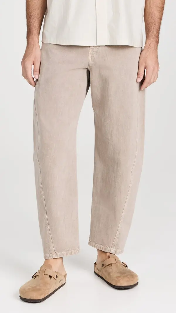 Lemaire Twisted Workwear Pants In Denim Snow Beige - 40% Off